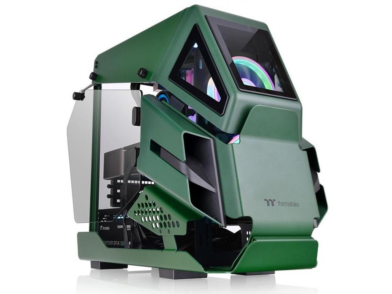 Gabinete Thermaltake AH T200 Racing Green, Laterais em Vidro Temperado ...
