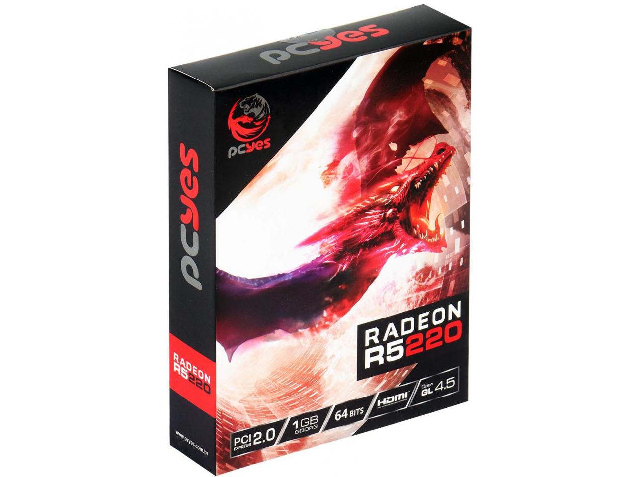Placa de Vídeo PCYes AMD Radeon R5 220 2GB GDDR3 Low Profile 64-bit PCI ...