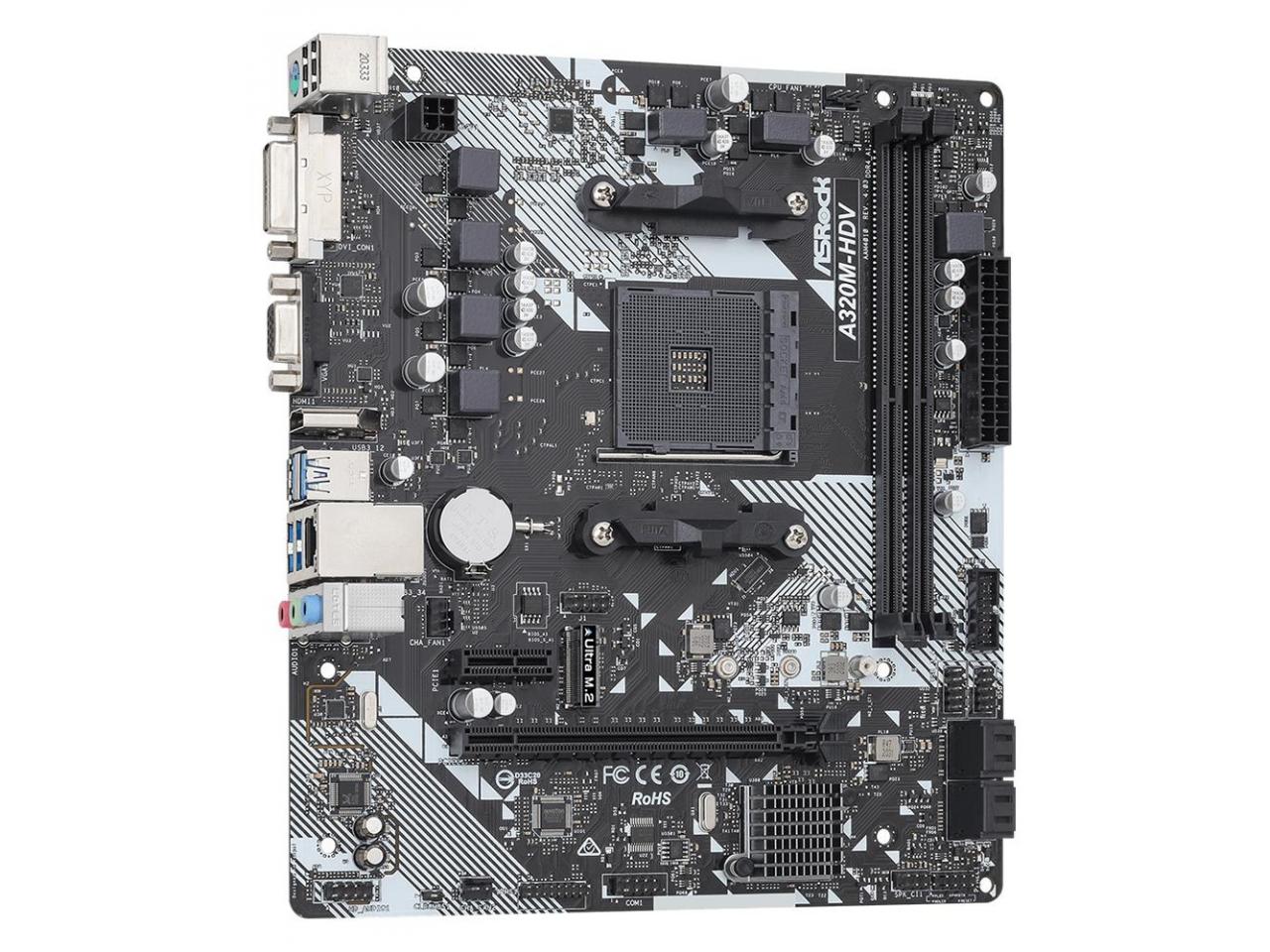 Placa Mãe ASRock A320M-HDV R4.0 (Socket AM4/AMD A320/M.2) A320M-HDV R4 ...
