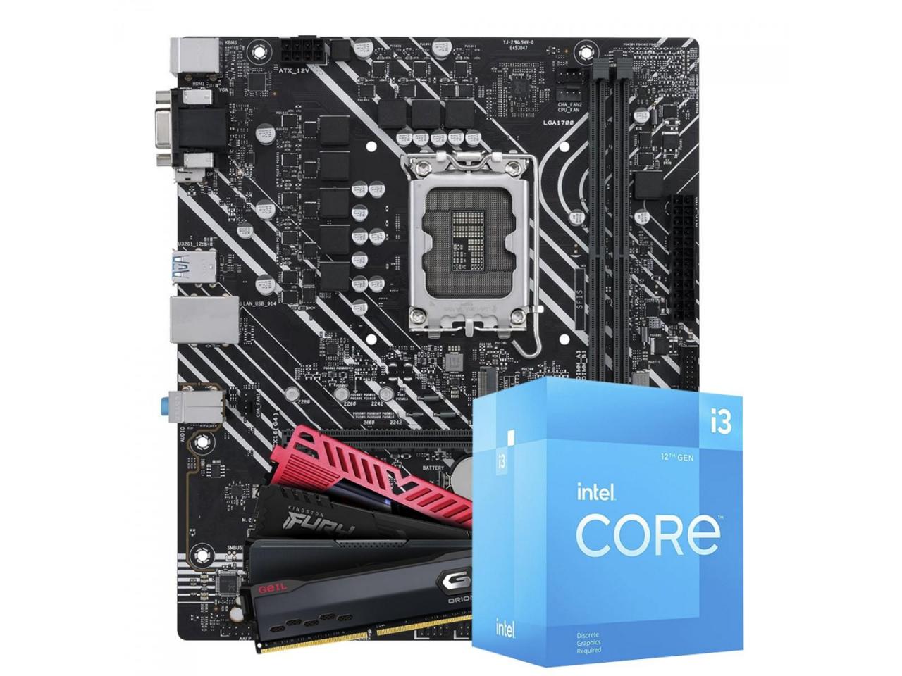 Kit Upgrade Intel Core i3 12100F + Placa Mãe H610 + 8GB DDR4, Cabos ...